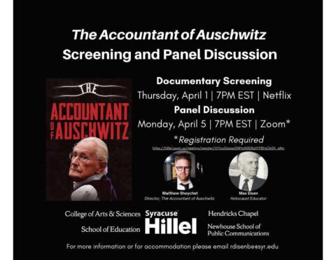 Syracuse Hillel: "The Accountant of Auschwitz" - Holocaust ...