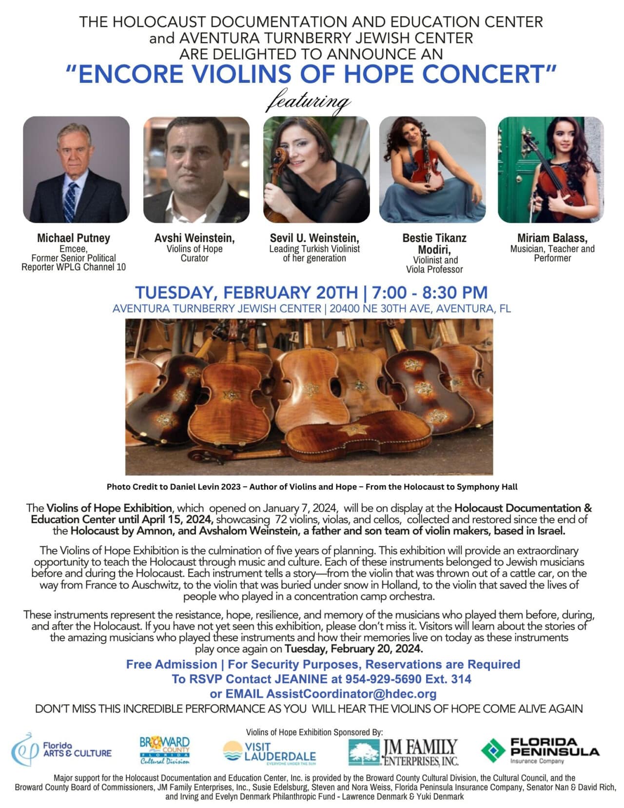 Violins of Hope - Encore Performance, February 20, 2024 - Holocaust ...